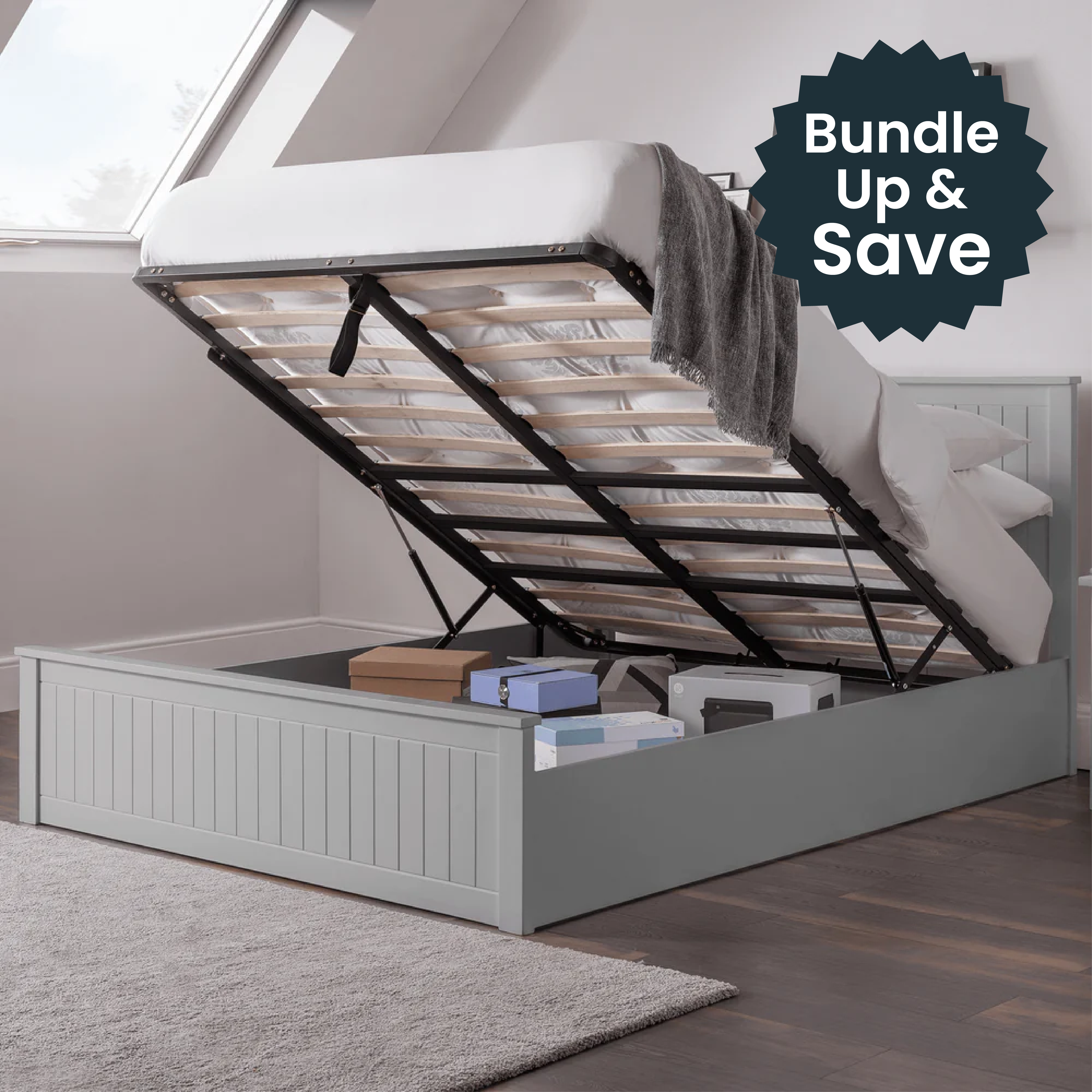 Greenwich Ottoman Storage Bedframe | Des Kelly