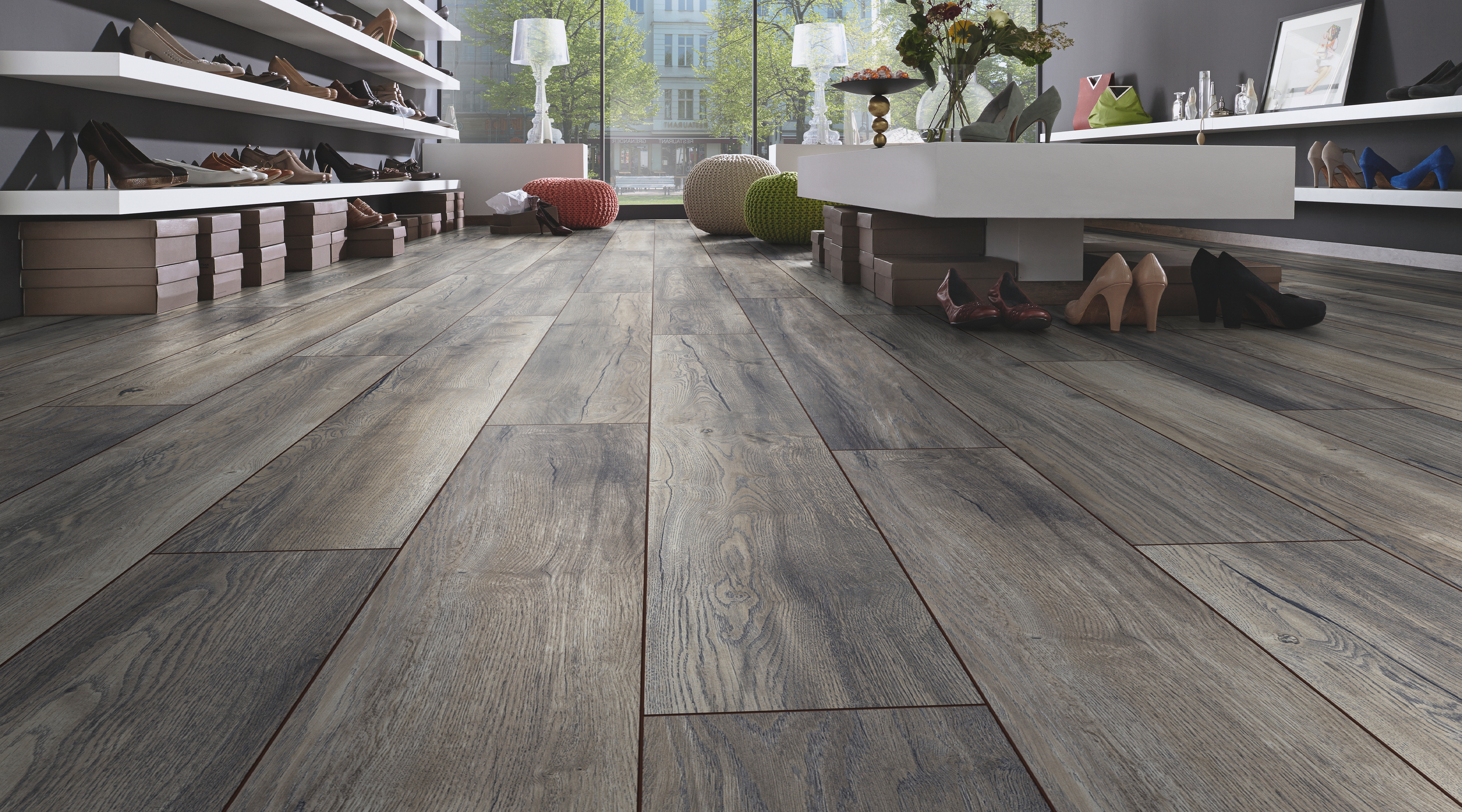 Penthouse Plank Harbour Oak Grey Laminate Flooring AC5 | Des Kelly