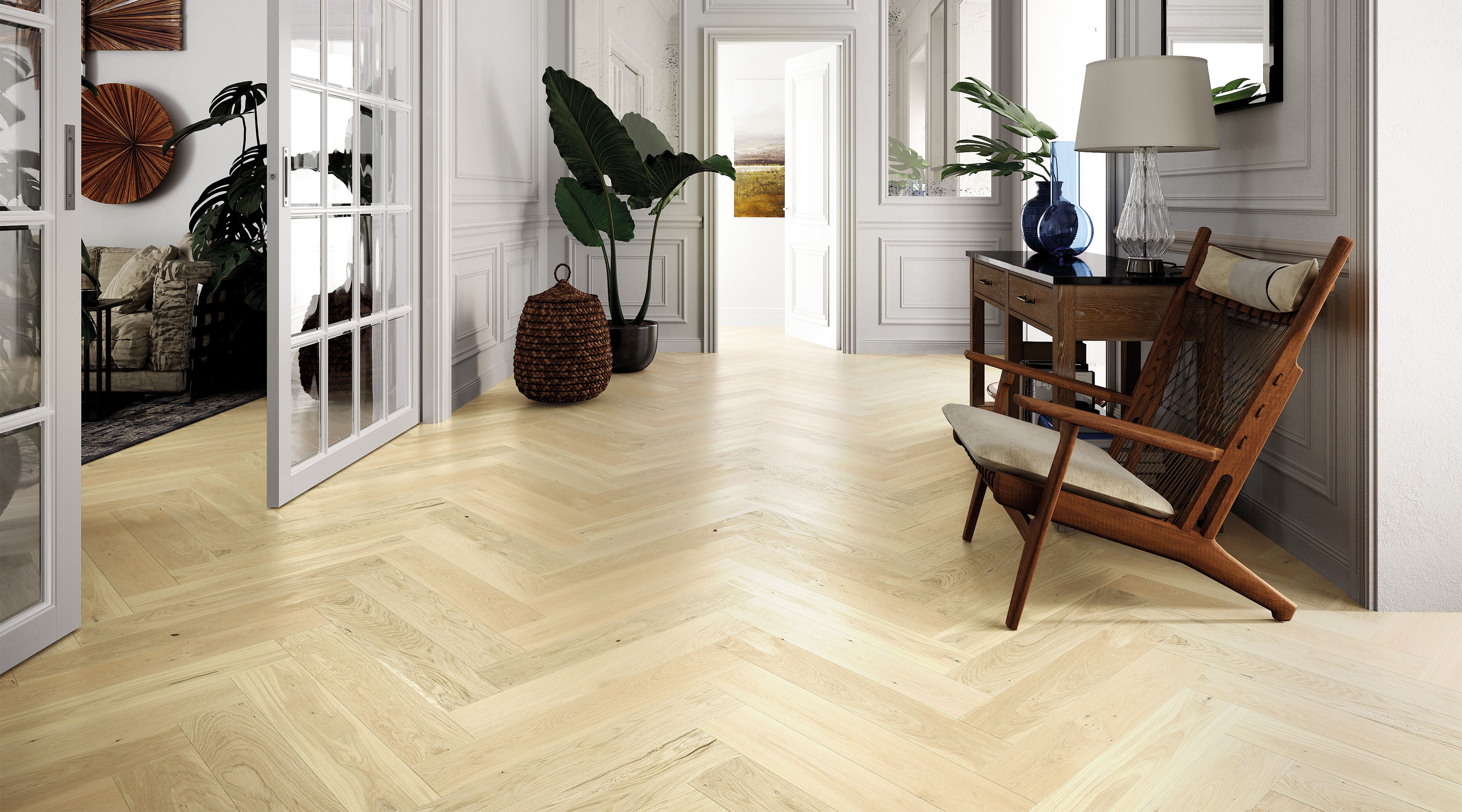 Barista Herringbone Oak Latte Engineered Flooring | Des Kelly